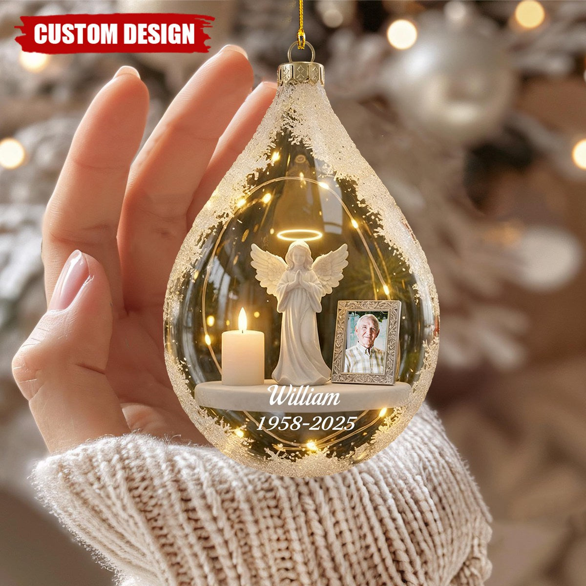Personalized Memorial Christmas Ornament – Custom Photo & Name Angel K ...